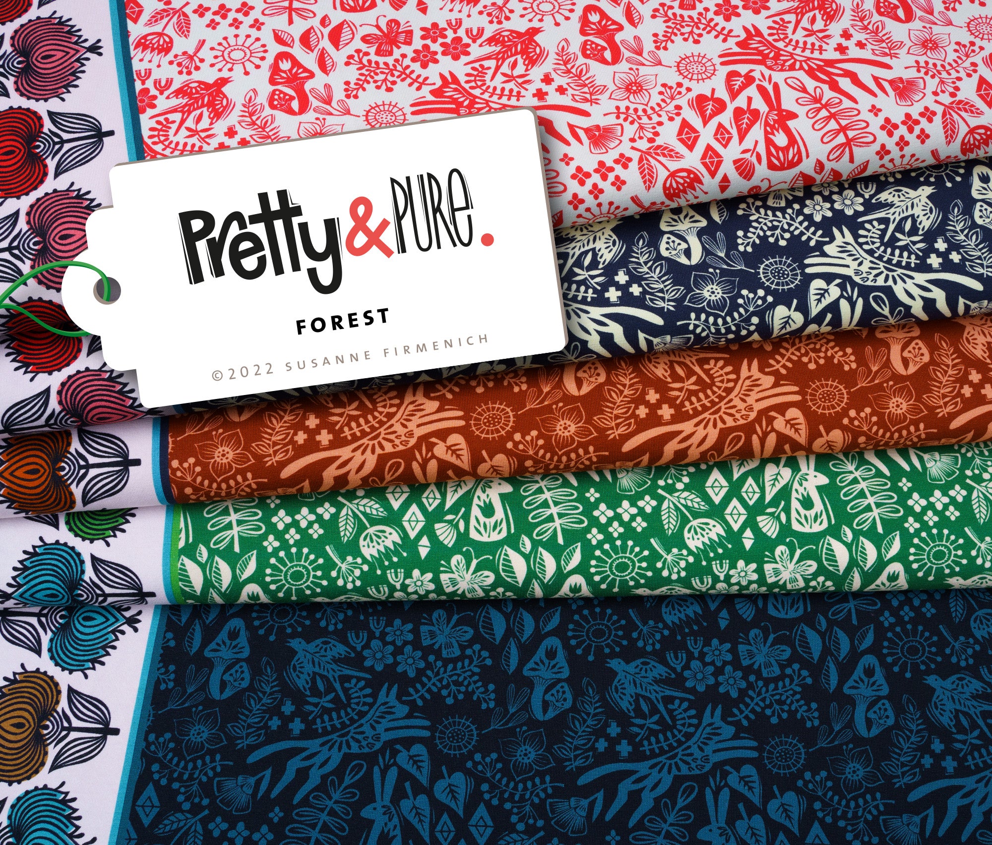 Pretty & Pure - FOREST - New Cotton Satin Webware
